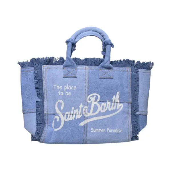 MC2 SAINT BARTH Tote Bag With Fringe Detail - Denim