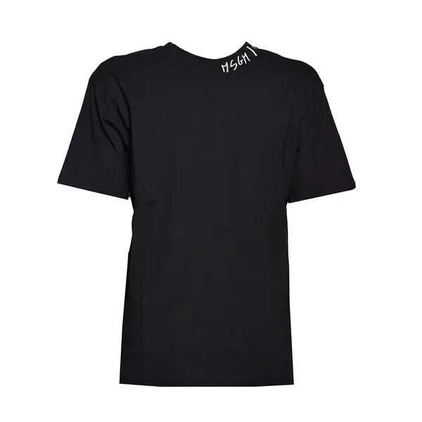 MSGM T-shirt With Embroidered Logo - Nero