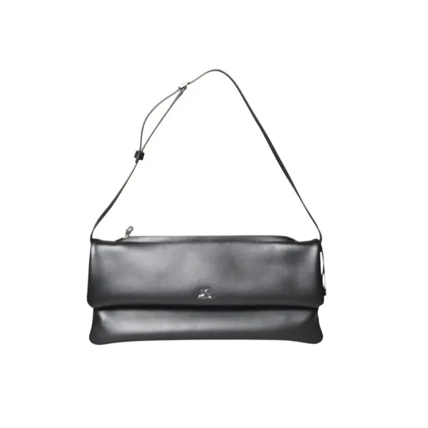 COURREGES Courrèges Black Leather Shoulder Bag