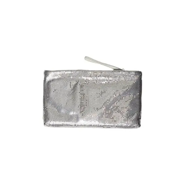 Rabanne Silver Metallic Mesh Pouch With Wristlet