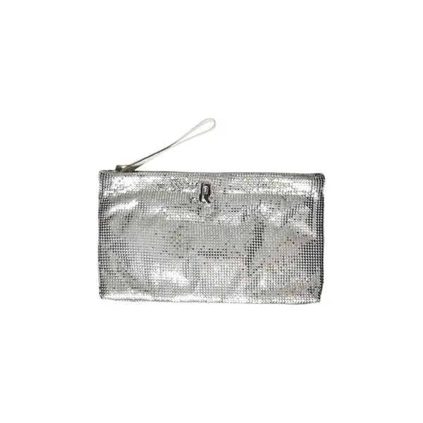 Rabanne Silver Metallic Mesh Pouch With Wristlet