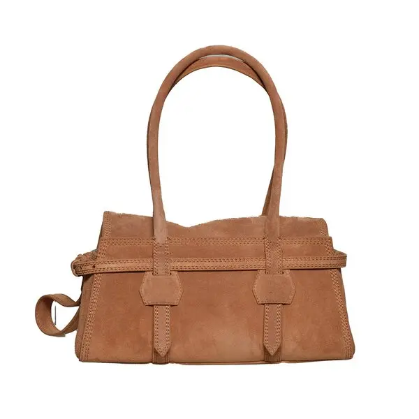 Dsquared2 Suede Satchel Bag With Attached Coin Pouch