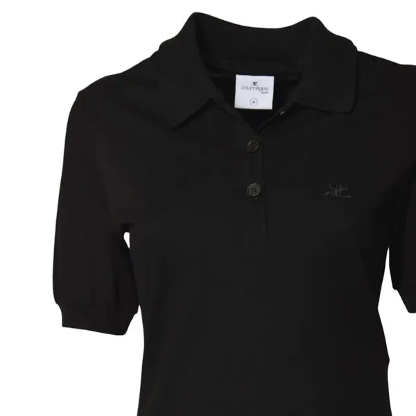 COURREGES Courrèges Black Short Sleeve Polo Dress