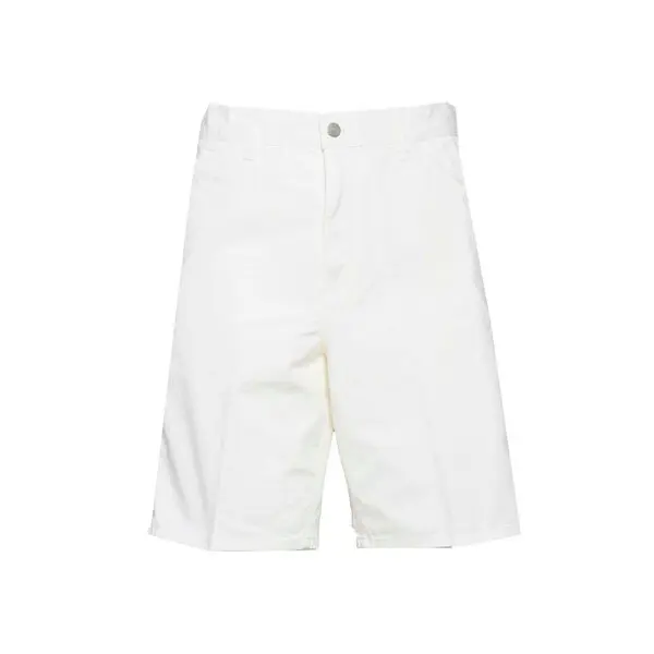 Carhartt Work In Progress White Cotton Carpenter Shorts - Bianco