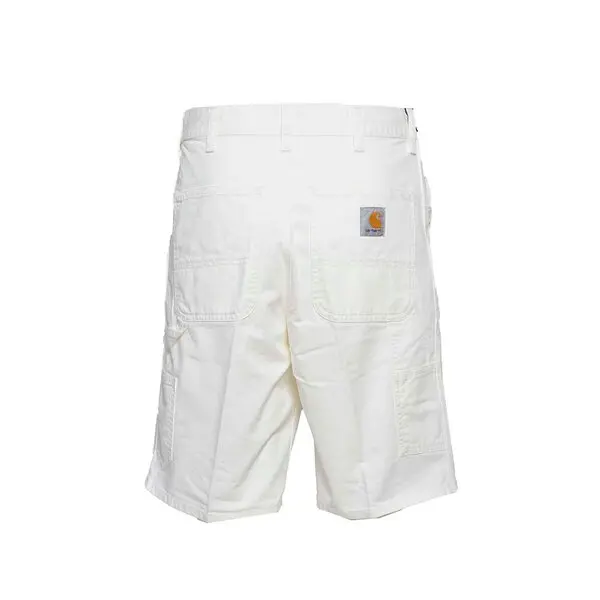 Carhartt Work In Progress White Cotton Carpenter Shorts - Bianco