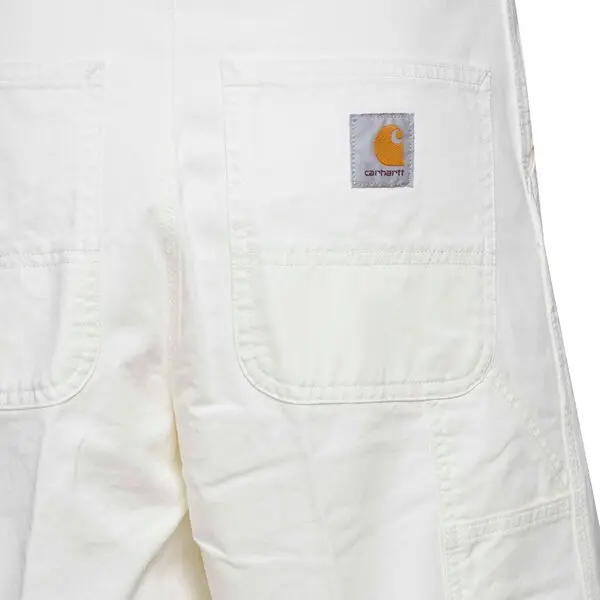 Carhartt Work In Progress White Cotton Carpenter Shorts - Bianco