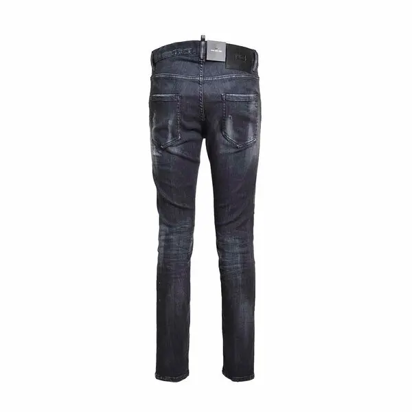 Dsquared2 Washed Black Vintage Effect Stretch Cotton Denim Jeans