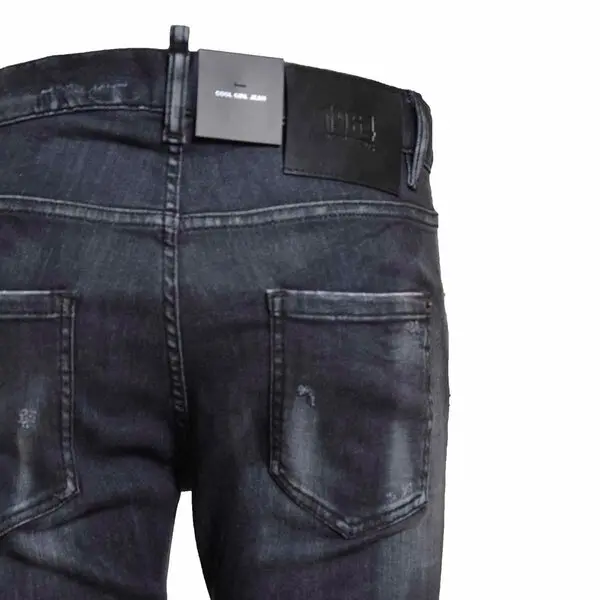 Dsquared2 Washed Black Vintage Effect Stretch Cotton Denim Jeans
