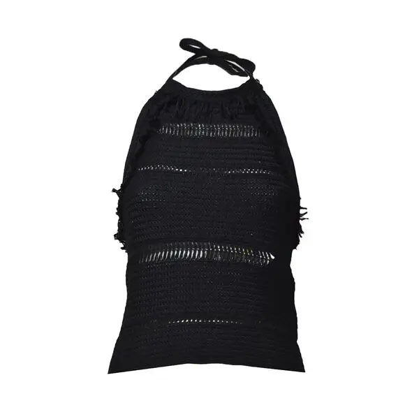 MARANT ETOILE Knit Halter Top With Fringe Detail - -97