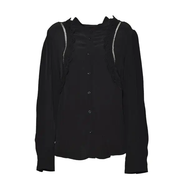 Isabel Marant Étoile Black Lace Trimmed Shirt