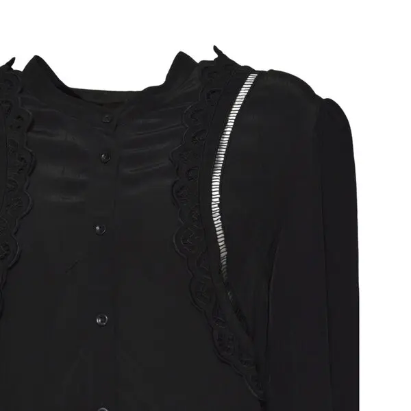 Isabel Marant Étoile Black Lace Trimmed Shirt