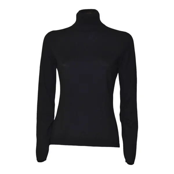 Max Mara Black Fine Knit Turtleneck Sweater - -97