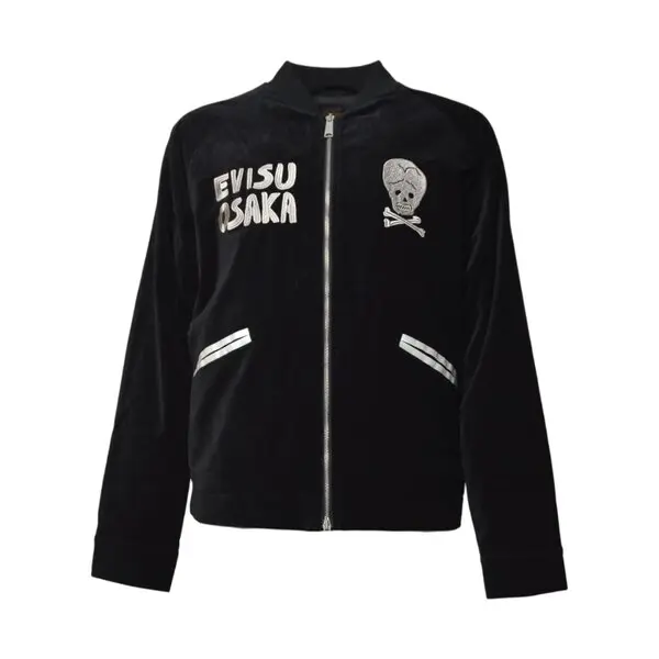 EVISU Embroidered Velour Zip-up Jacket