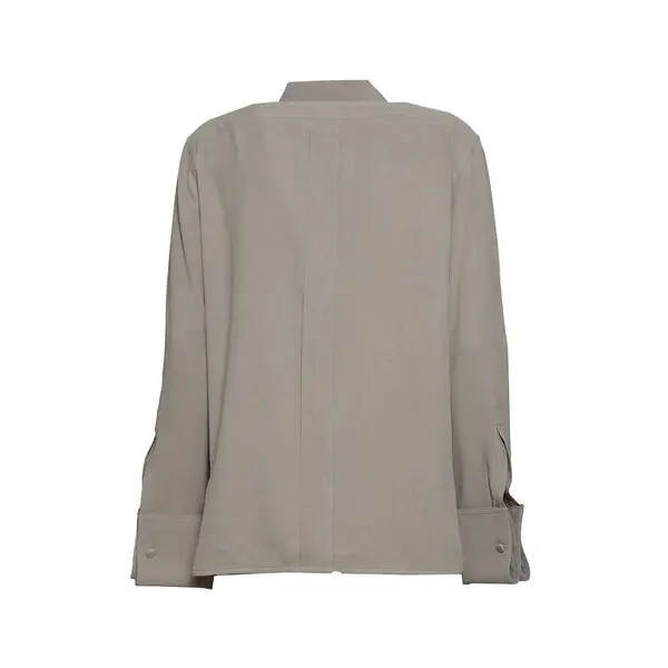 Max Mara Silk Canvas Shirt With Classic Collar
