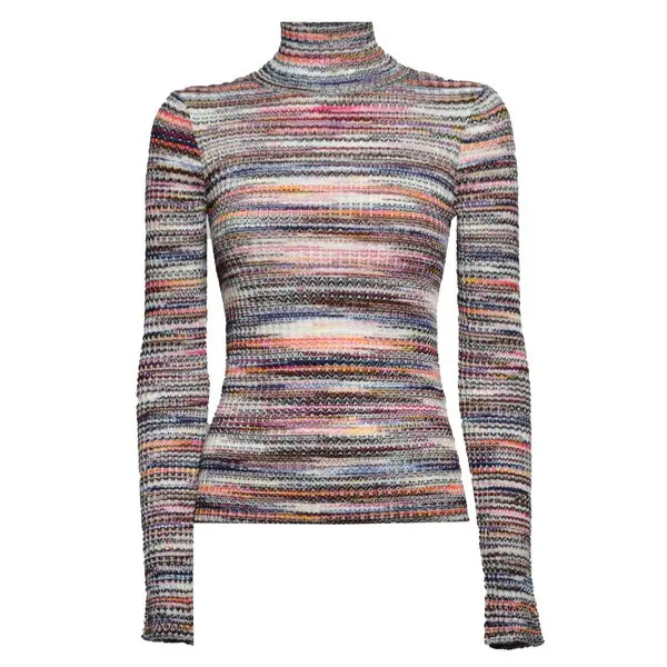 Missoni Striped Turtleneck Fine Knit Sweater - Multicolour