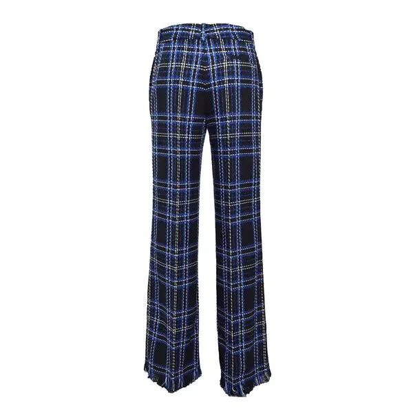 MSGM Plaid Wide Leg Trousers