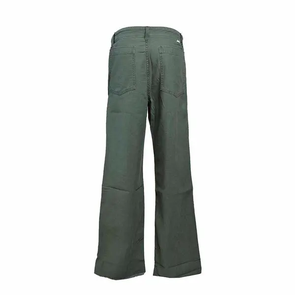 MOTHER WOMEN S Cotton Denim Jeans With Wide Straight Leg