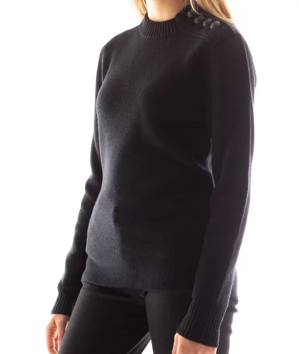 Rabanne Button Detailed High Neck Pullover