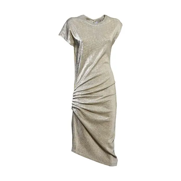 Rabanne Metallic Ruched Midi Dress - Oro/argento