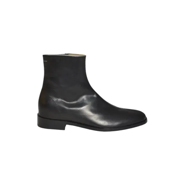MAISON MARGIELA Black Leather Ankle Boots
