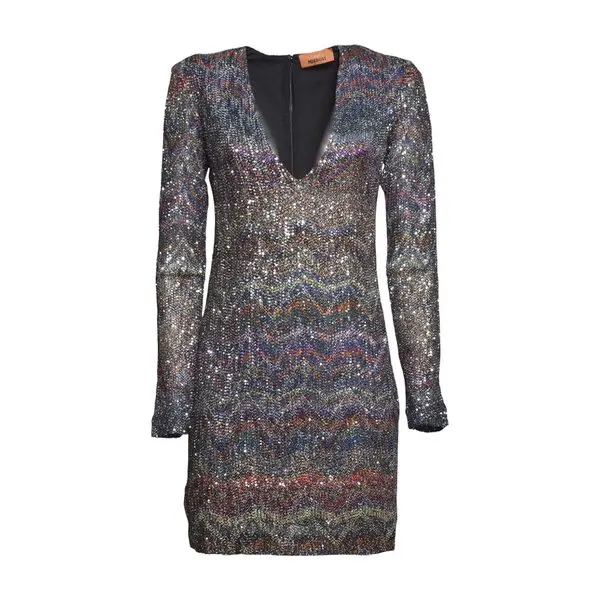 Missoni Sequined V-neck Mini Dress - Multicolour