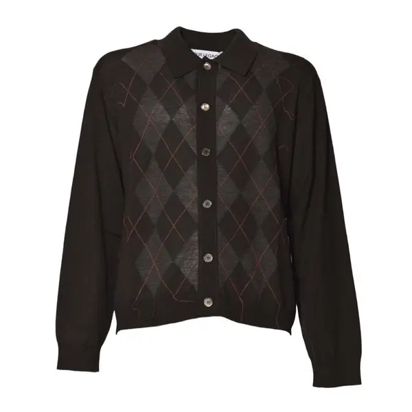 Our Legacy Argyle Patterned Collared Sweater