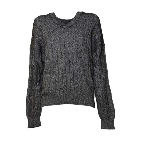 SOLOTRE V-neck Cable Knit Sweater - -97