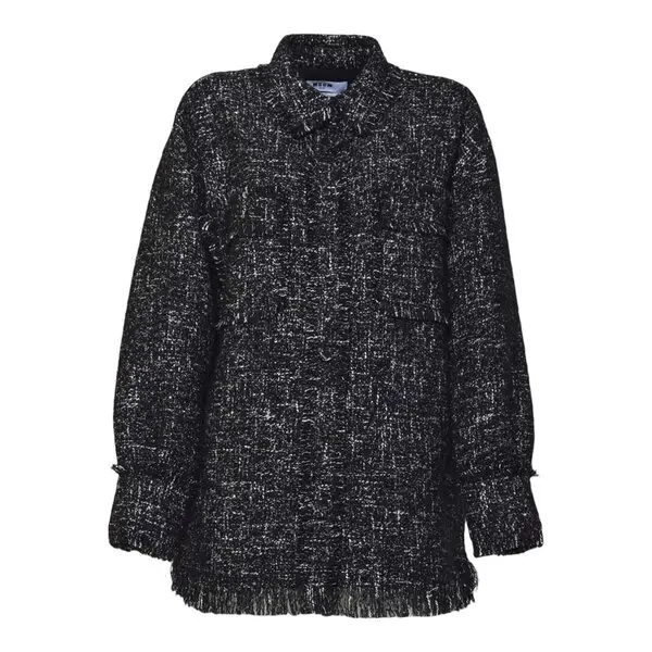 MSGM Embellished Tweed Shirt