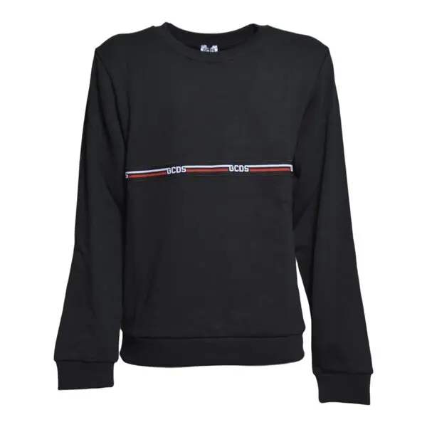 Gcds Black Sweater With Striped Detail - Nero