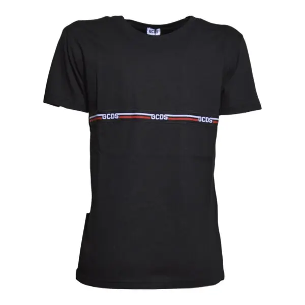 Gcds Black T-shirt With Logo Detail - Nero