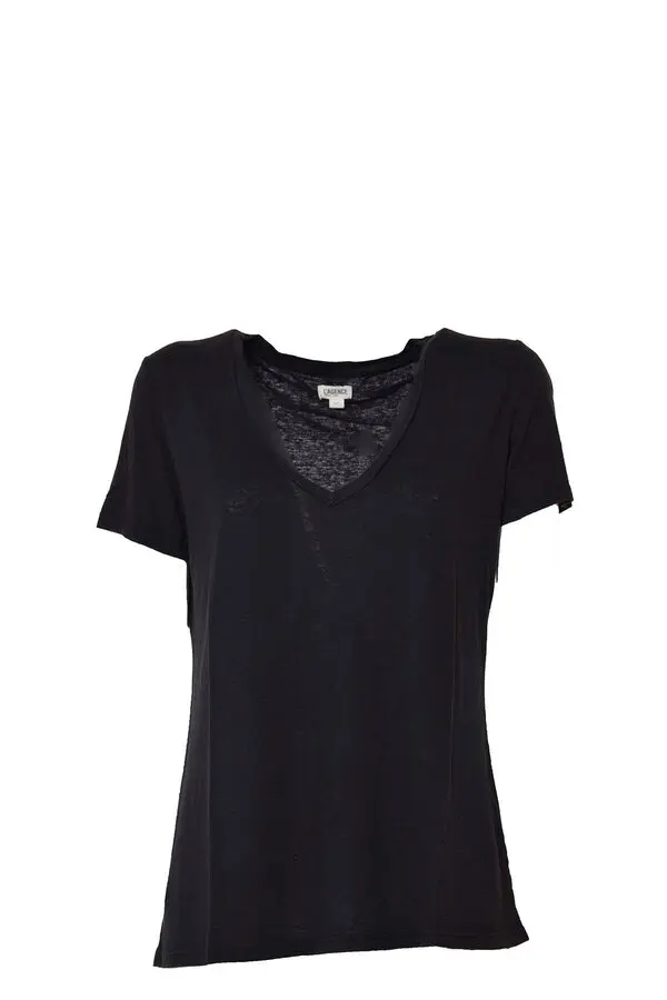 L'Agence Black V-neck T-shirt