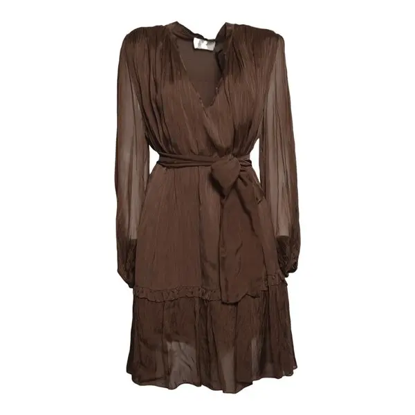SOLOTRE Long Sleeve Wrap Dress
