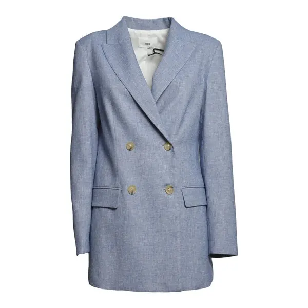 SOLOTRE Double Breasted Blazer - Denim