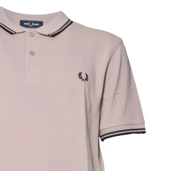 Comme Des Garçons Polo Shirt With Trimmed Collar And Cuffs - Rosa