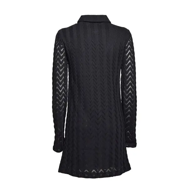 Missoni Black Chevron Knit Button-up Dress