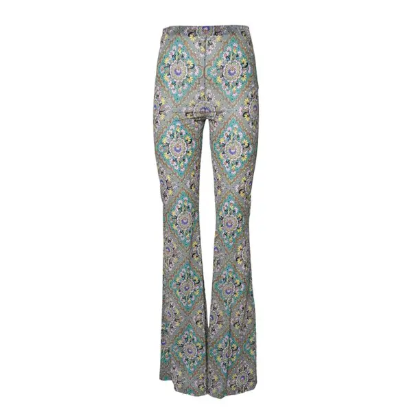 Etro Printed Flare Trousers - Verde/multicolour
