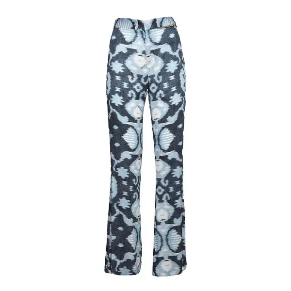 BAZAR DELUXE Abstract Patterned Viscose Trousers