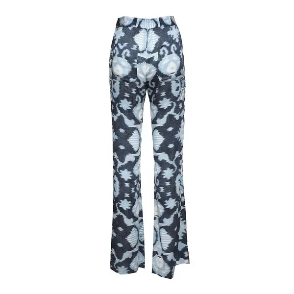 BAZAR DELUXE Abstract Patterned Viscose Trousers