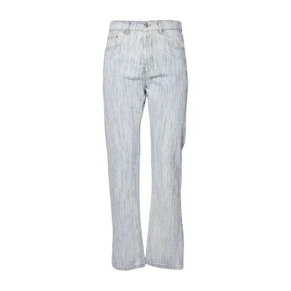 MSGM Acid Wash Straight Leg Jeans - Denim