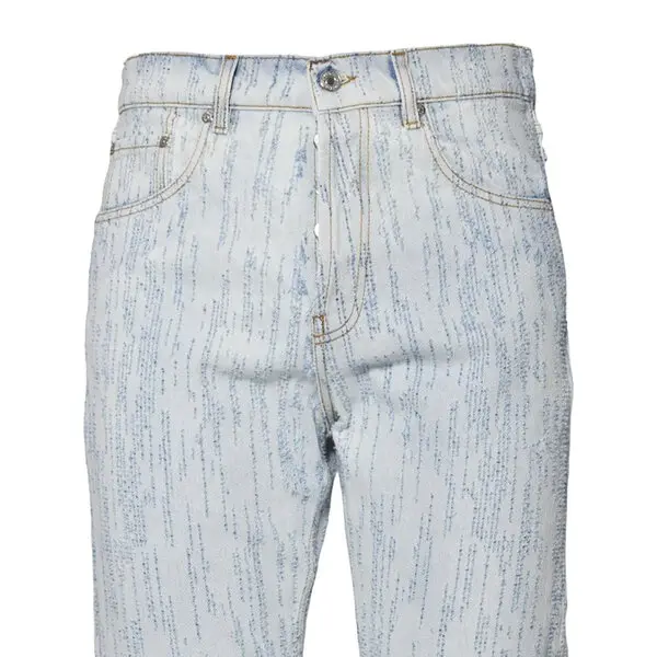 MSGM Acid Wash Straight Leg Jeans - Denim