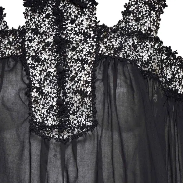 Ermanno Scervino Black Lace Cold Shoulder Shirt