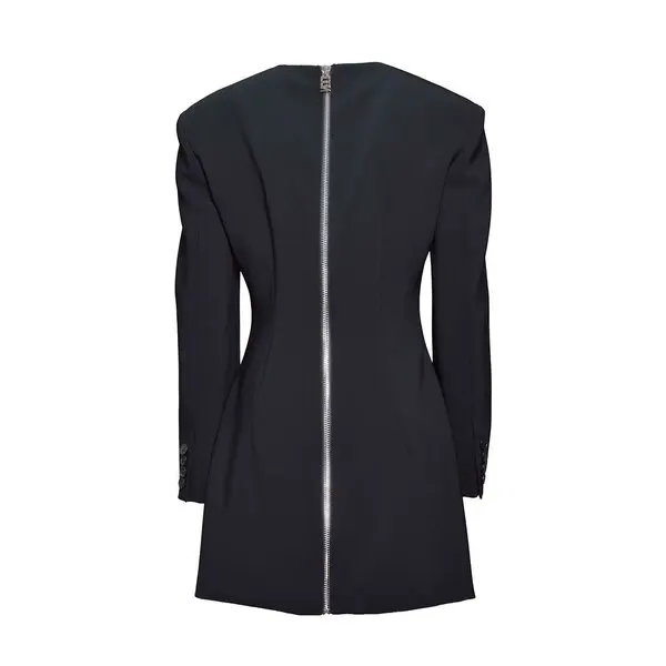Dsquared2 Black Long Sleeve Zip Up Mini Dress
