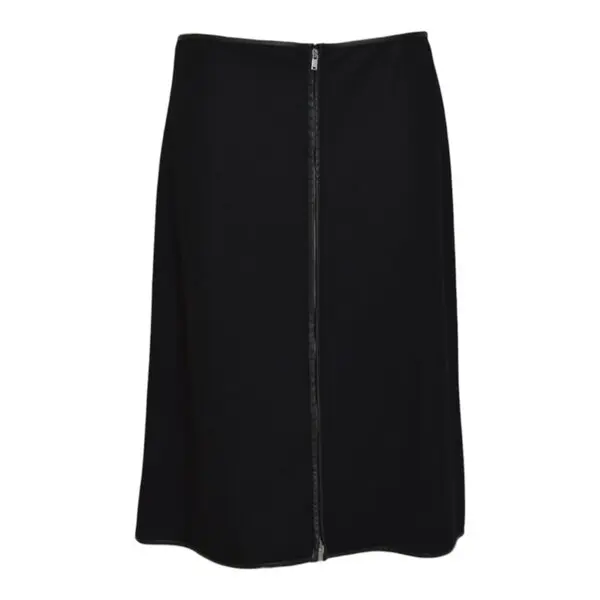 JIL SANDER Black Zippered Midi Skirt