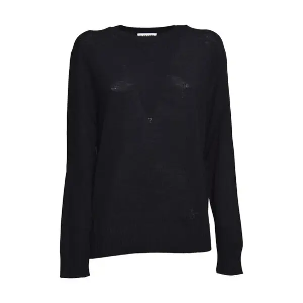 JIL SANDER Black Knit Pullover Sweater