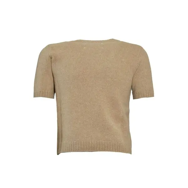 MAISON MARGIELA Short Sleeve Knit Sweater - Cammello