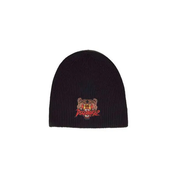 Dsquared2 Embroidered Logo Beanie - Nero