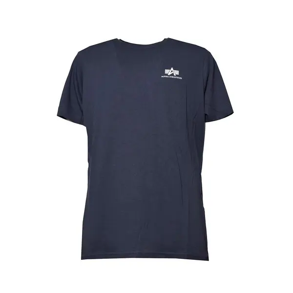 Alpha Industries V-neck T-shirt With Logo Detail - Blu