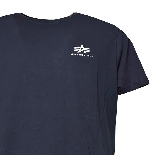 Alpha Industries V-neck T-shirt With Logo Detail - Blu