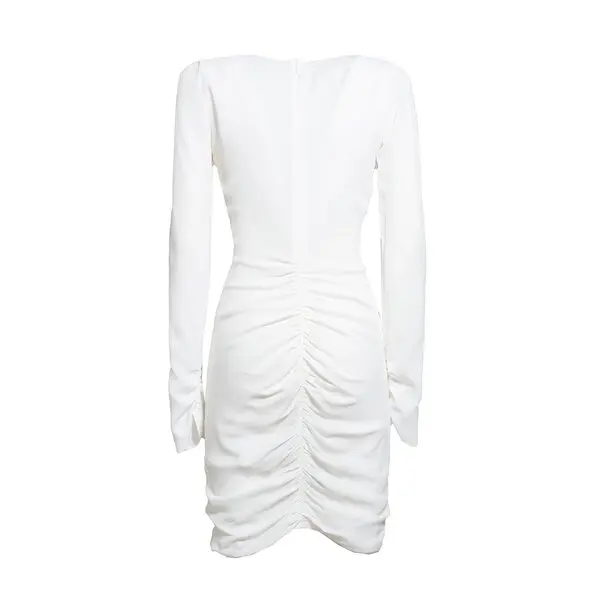 Dsquared2 Long Sleeve Ruched V-neck Dress