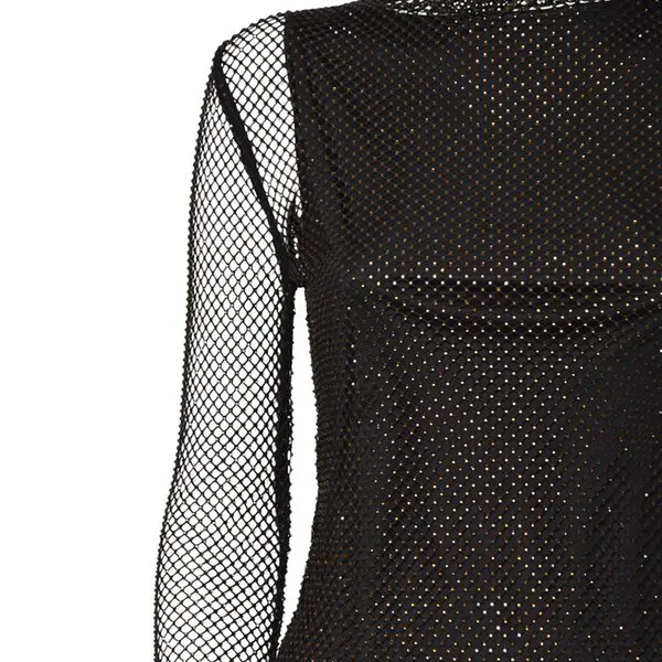Sportmax Mesh Embellished Long Sleeve Top - Nero